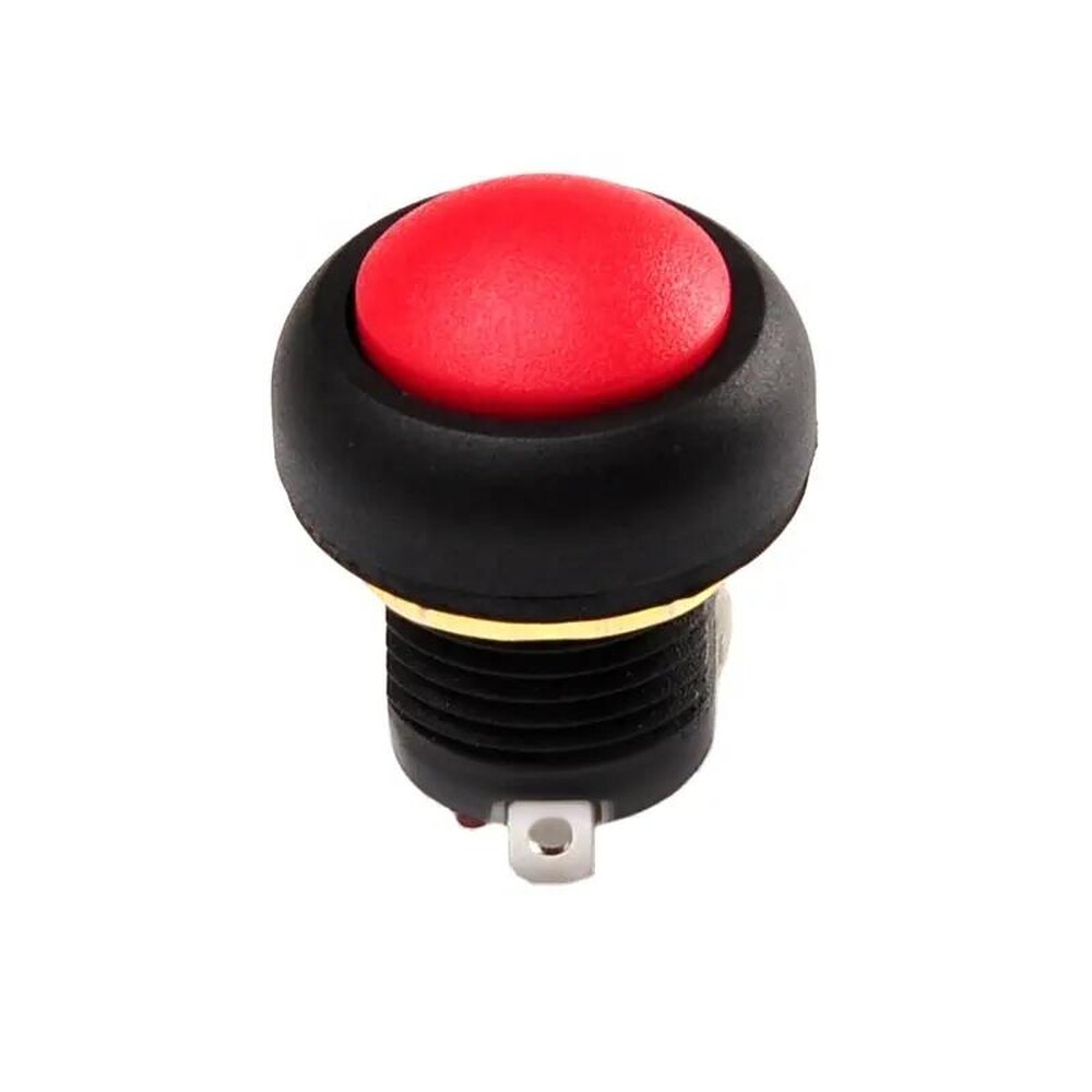 12mm Red Mushroom Head Emergency Stop Push Button Switch Black Plastic ...