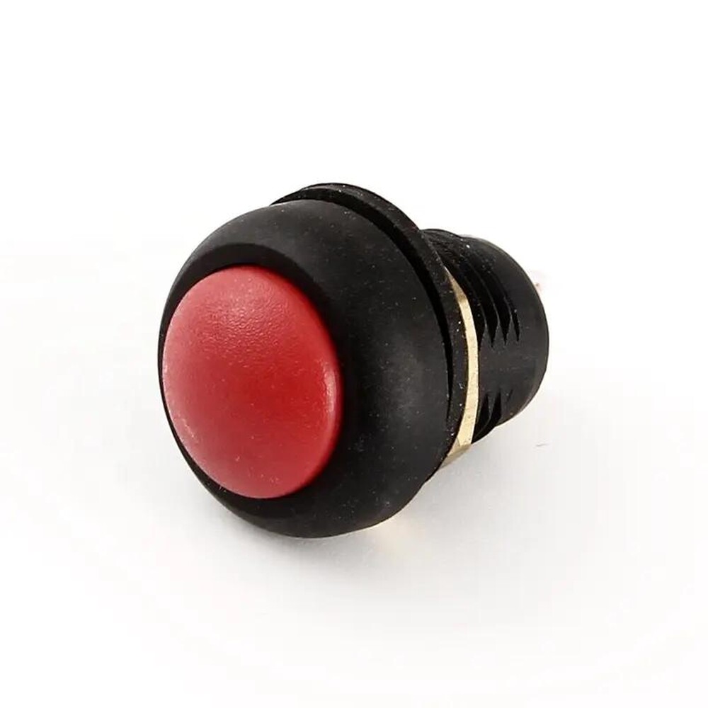 12mm Red Mushroom Head Emergency Stop Push Button Switch Black Plastic ...