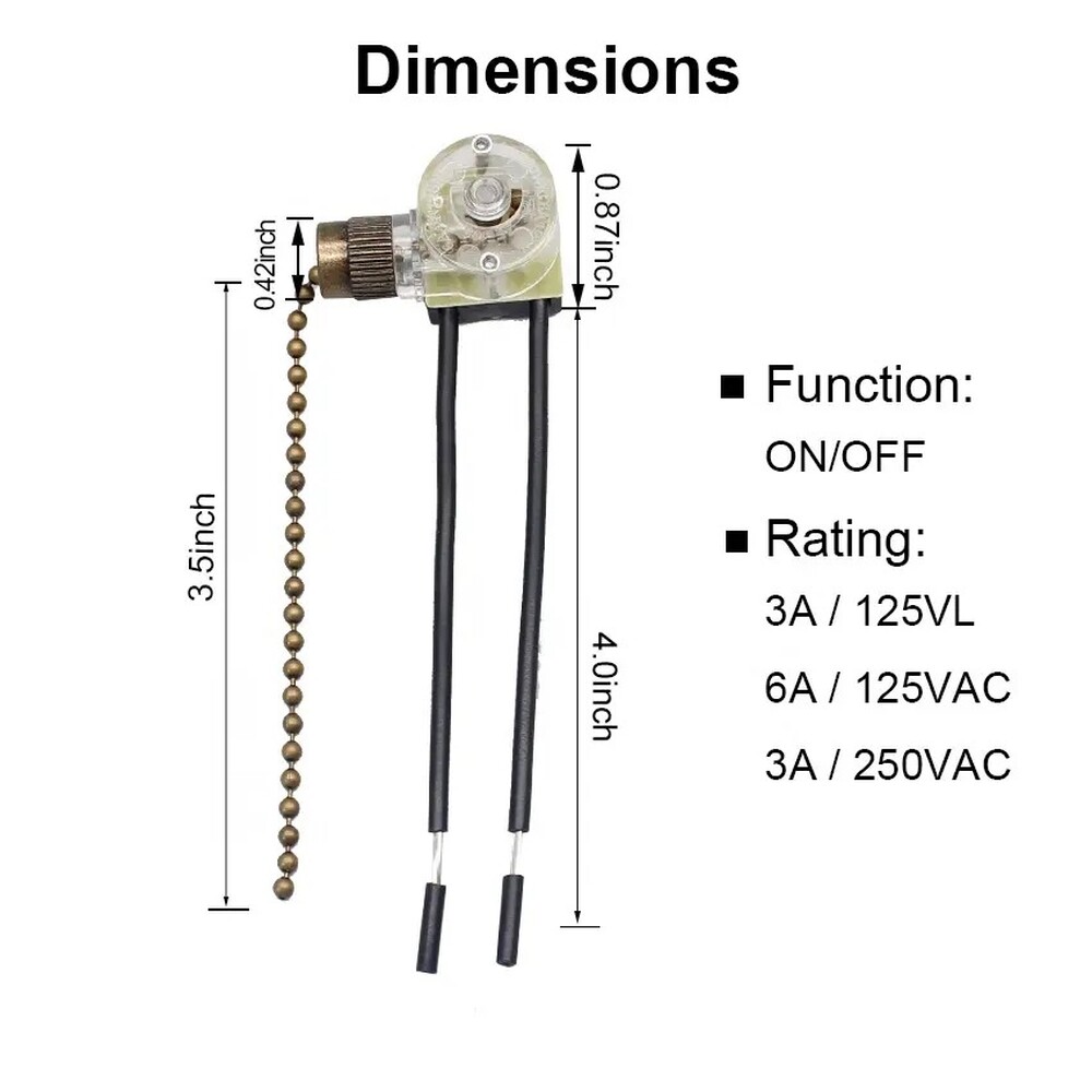 Ceiling Fan Pull Chain 3 Speed Fan Switch Pull Switches Pull Chain Lamp ...