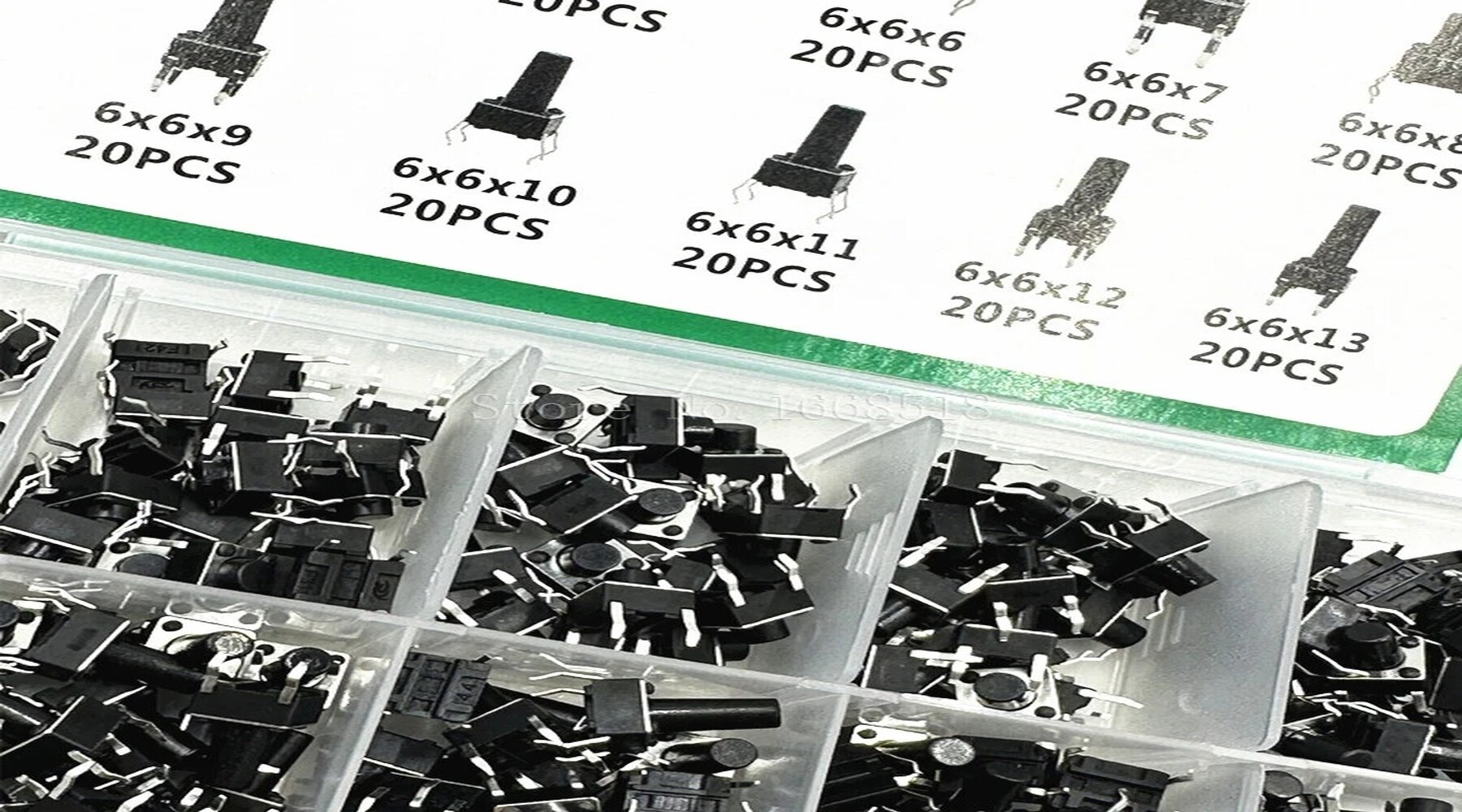 10 Value= 200Pcs/Set Tact Switch Tactile Push Button Switch Kit Height ...