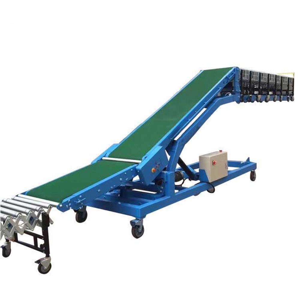 Motorized Belt Conveyor System with Hydraulic Truck Container Vehicle ...