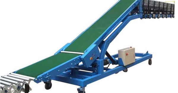 Motorized Belt Conveyor System with Hydraulic Truck Container Vehicle ...