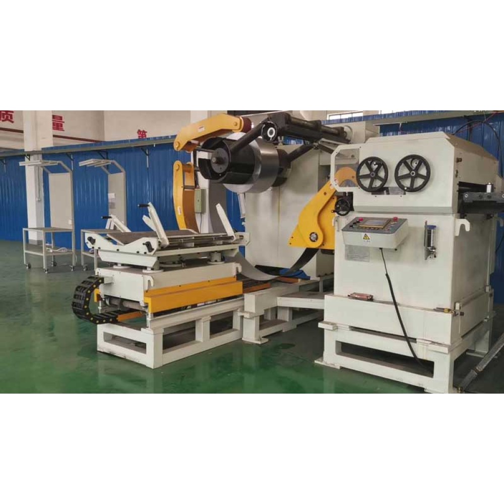 Steel automatic mandrel decoiler servo roll feeder system leveler and uncoiling feeding machine