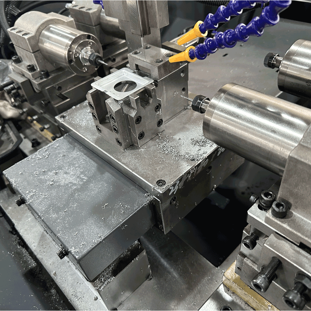 Multi-axis drilling and tapping of hardware die-casting