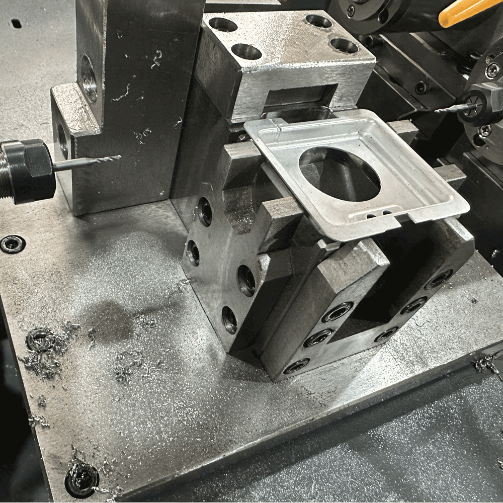 Multi-axis drilling and tapping of hardware die-casting