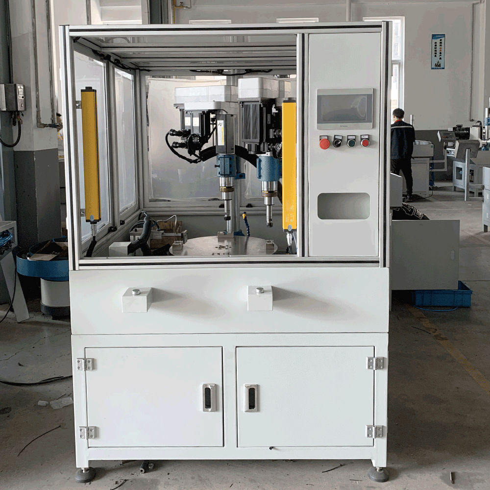 Small hardware die-casting drilling and tapping four-station