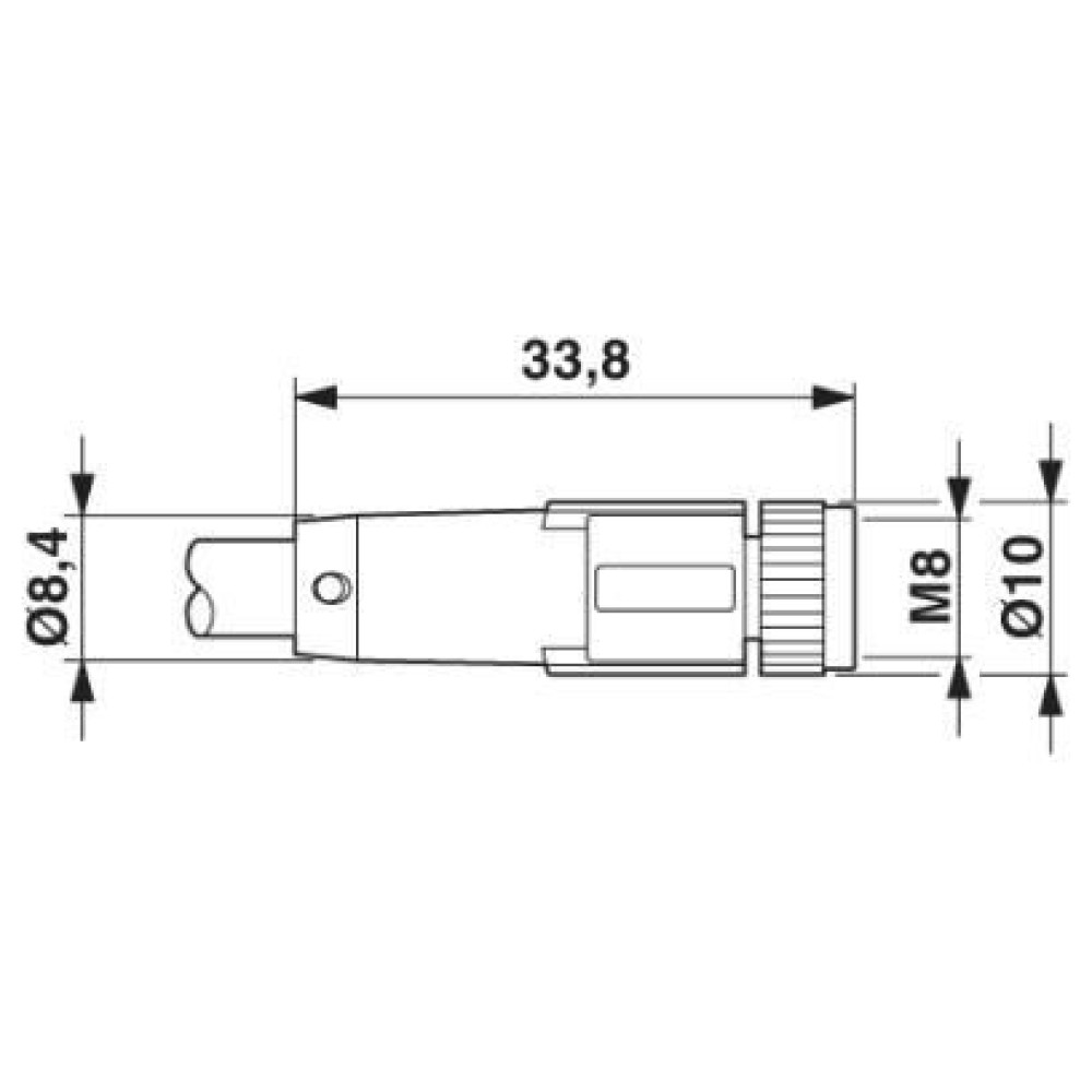 M8 3 Pole Cable L=1500mm MALE-FEMALE Straight Shielded