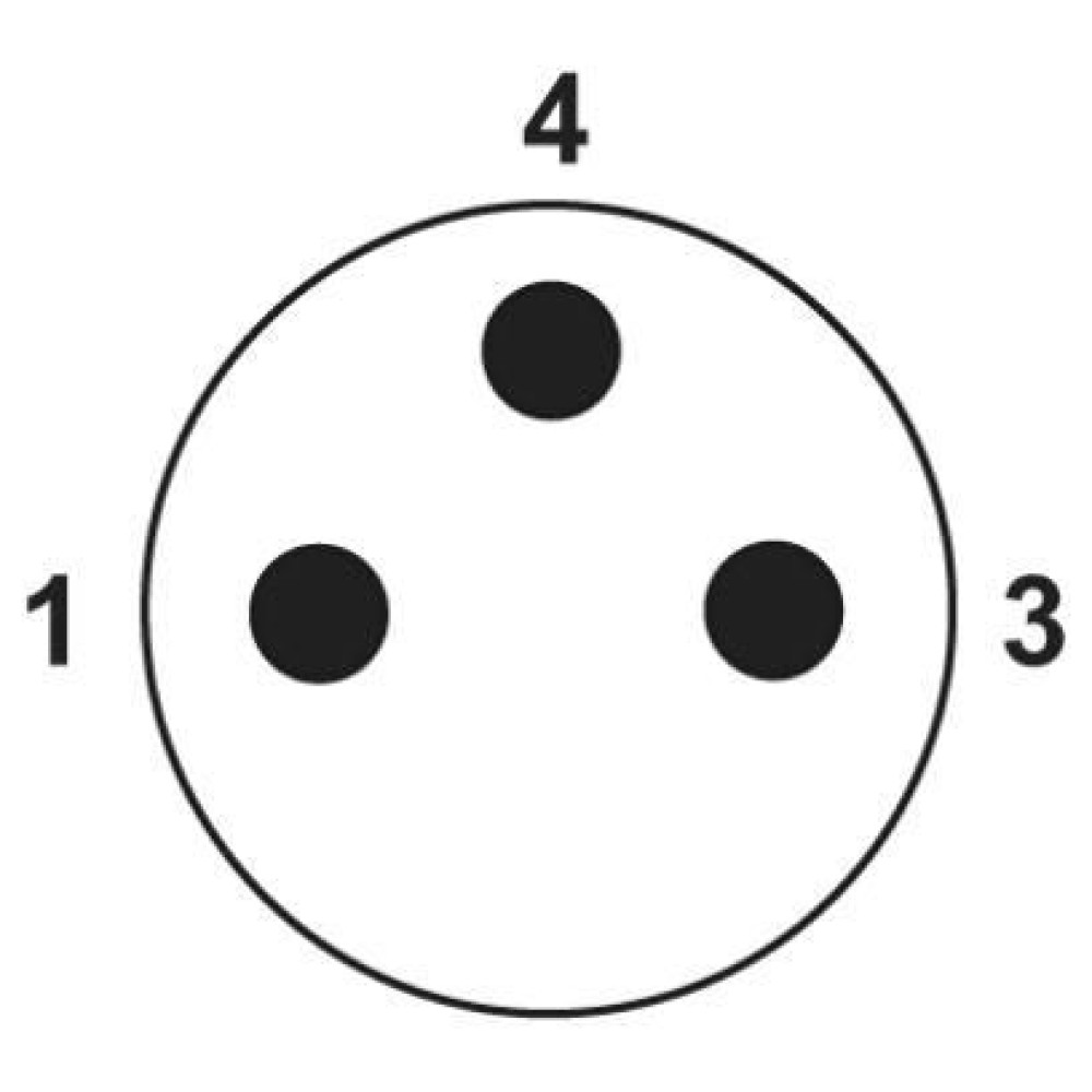 M8 3 Pole Cable L=1500mm MALE-FEMALE Straight Shielded