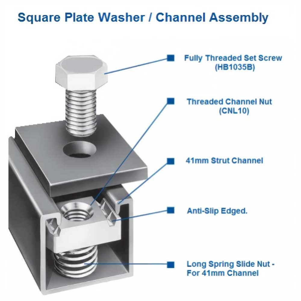 Strut Nut - Spring - Stainless Steel 304 - Plastic Cap