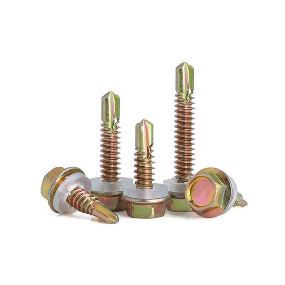 Yellow Zinc Hex Head Washer Tek Self-Tapping Drilling Screw