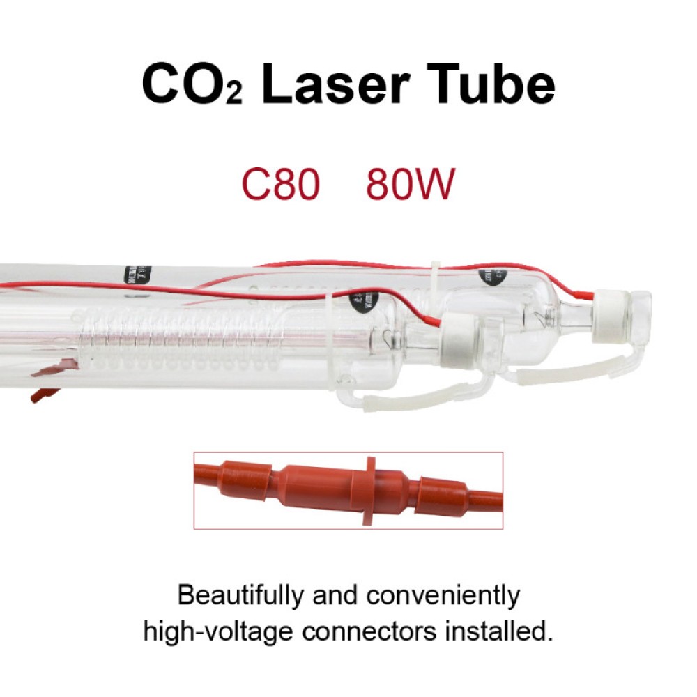80W CO2 Laser Tube 1250mm Long 80mm Diameter With Coating