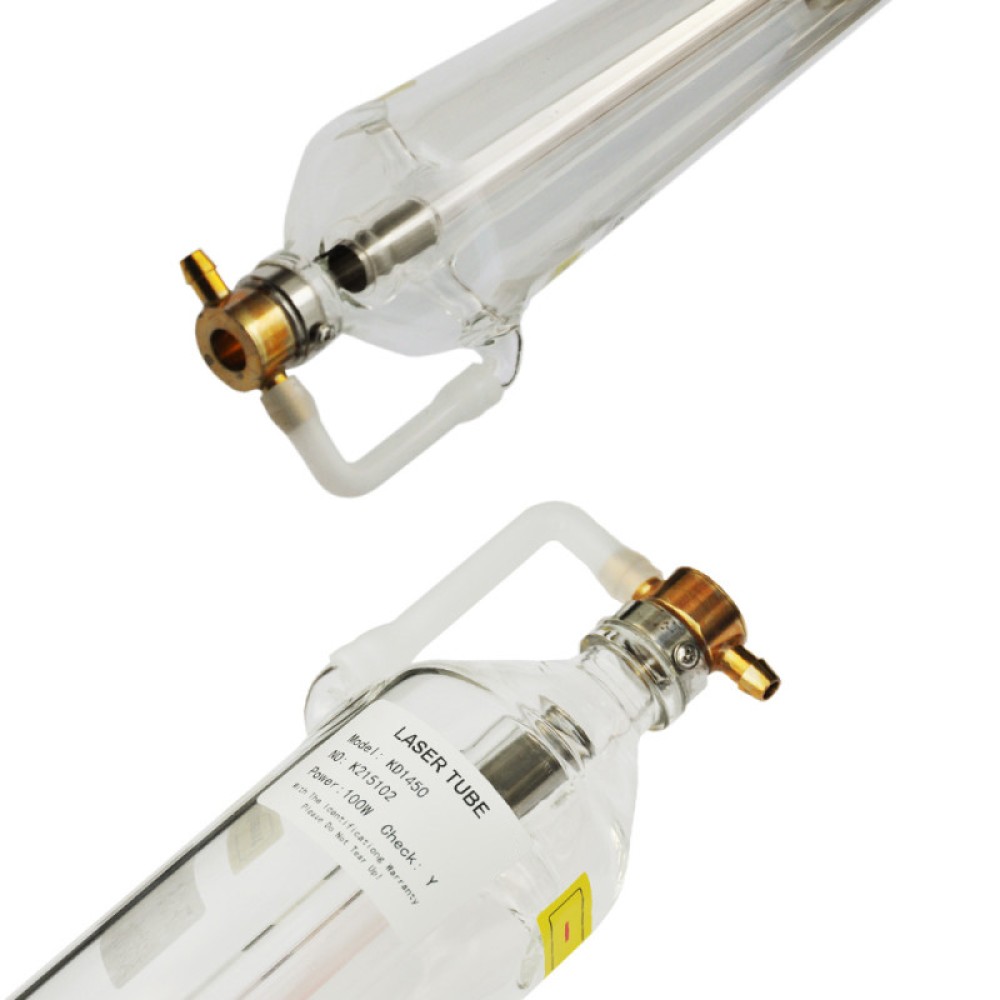 Actual 100W CO2 Laser Tube Length 1450mm Dia 80mm, Wires Preconnected ...