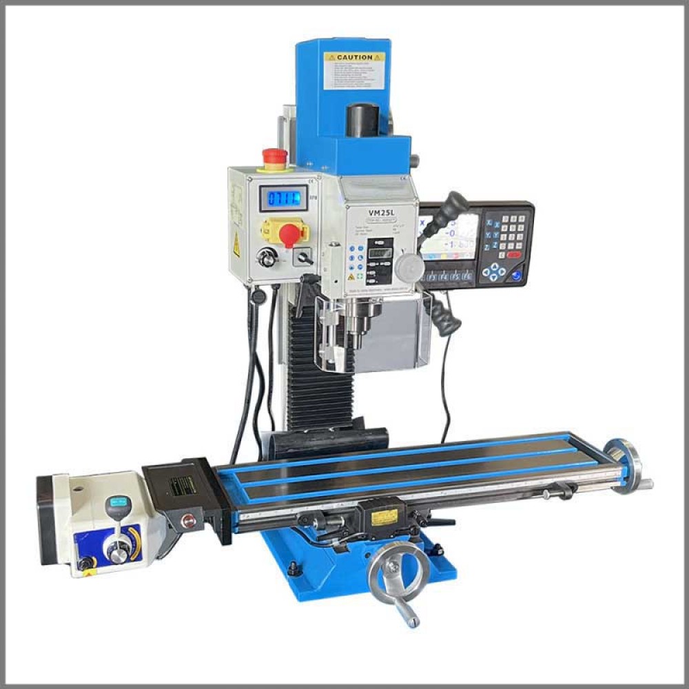 VM25L-DP 7" x 27" Benchtop Milling Machine Variable Speed 100-2250 RPM ...