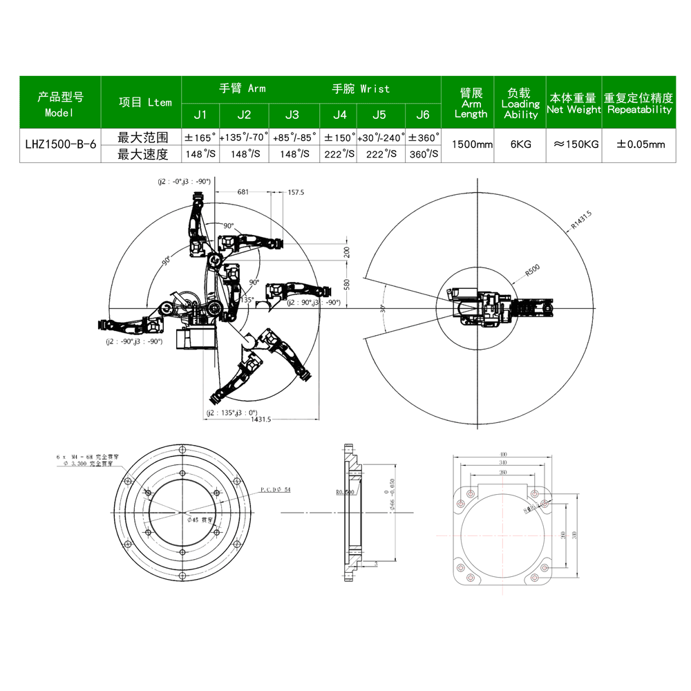 Welding Robot Arm with Control Cabinet and Wire Feeder