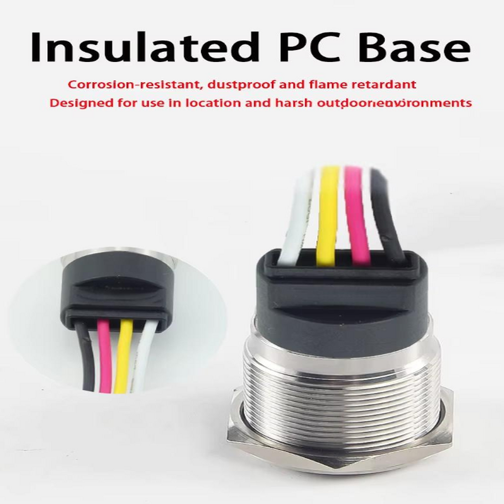 19MM 22MM Touch Switch With Wire Waterproof Metal Push Button Switch ...