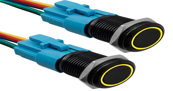 Spring Loaded Push Button Switch, 2Pcs Yellow Led Momentary Switch 5 ...