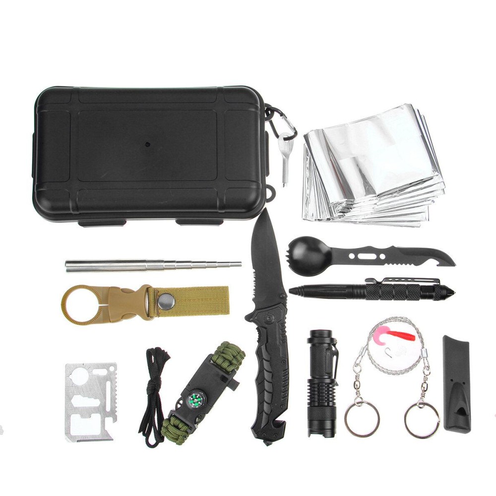 12 in 1 Emergency Survival Kit Outdoor Multi Tools Kit