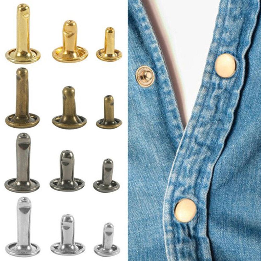 360Pcs/Set Leather Rivets Double Cap Rivet Tubular Metal Studs 1 Sizes ...