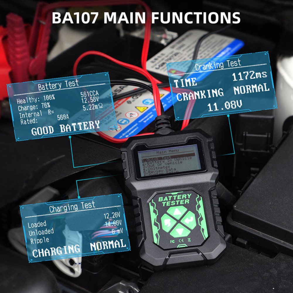 12V Car Battery Tester Digital Automotive Batteries Alternator ...