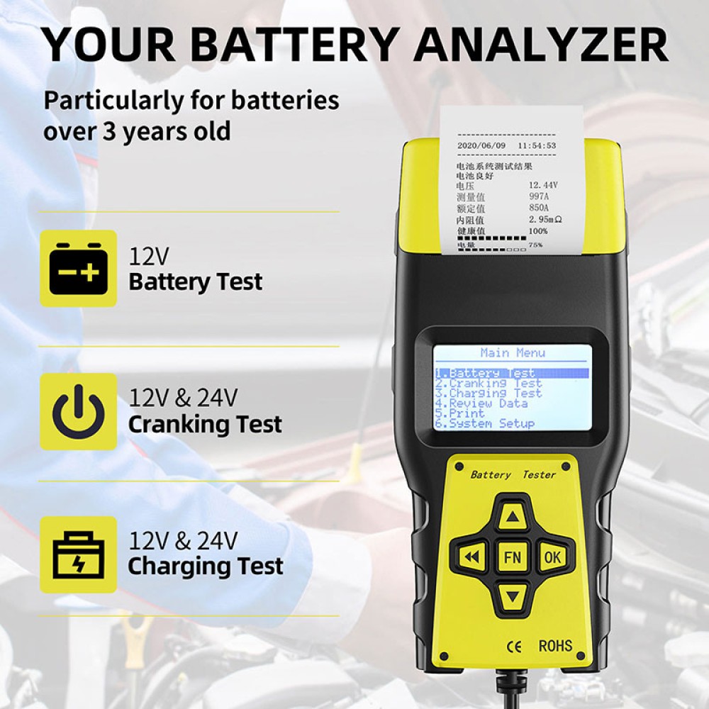 Battery Health Diagnostic 12V Car Battery Tester 12v 24v automotive ...