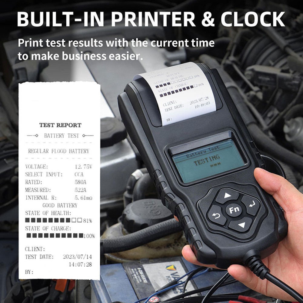 car battery tester printer lead acid 12v car battery digital alternator ...