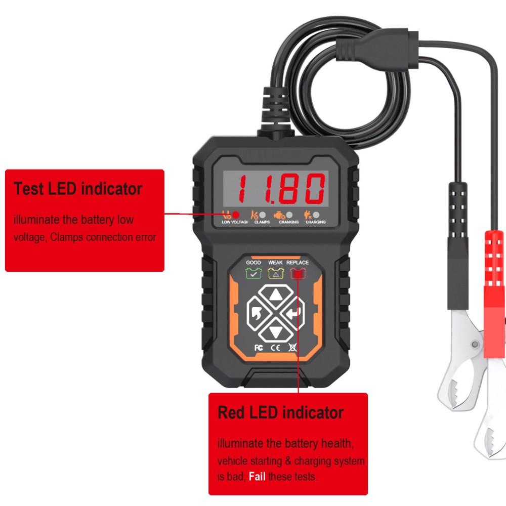 Multifunctional Battery Analyzer Led Display Vehicle Battery Tester For ...