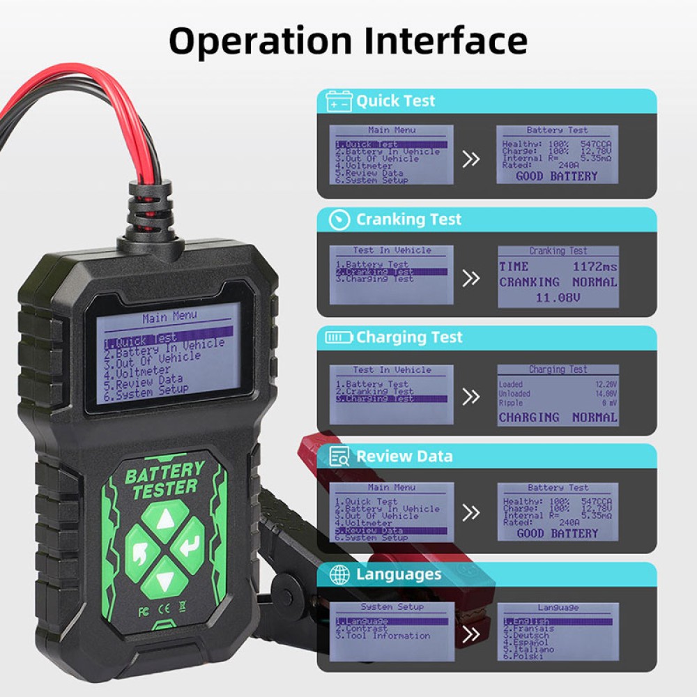 New Battery Tester 12V DC Charger Analyzer Capacity Load Tester ...