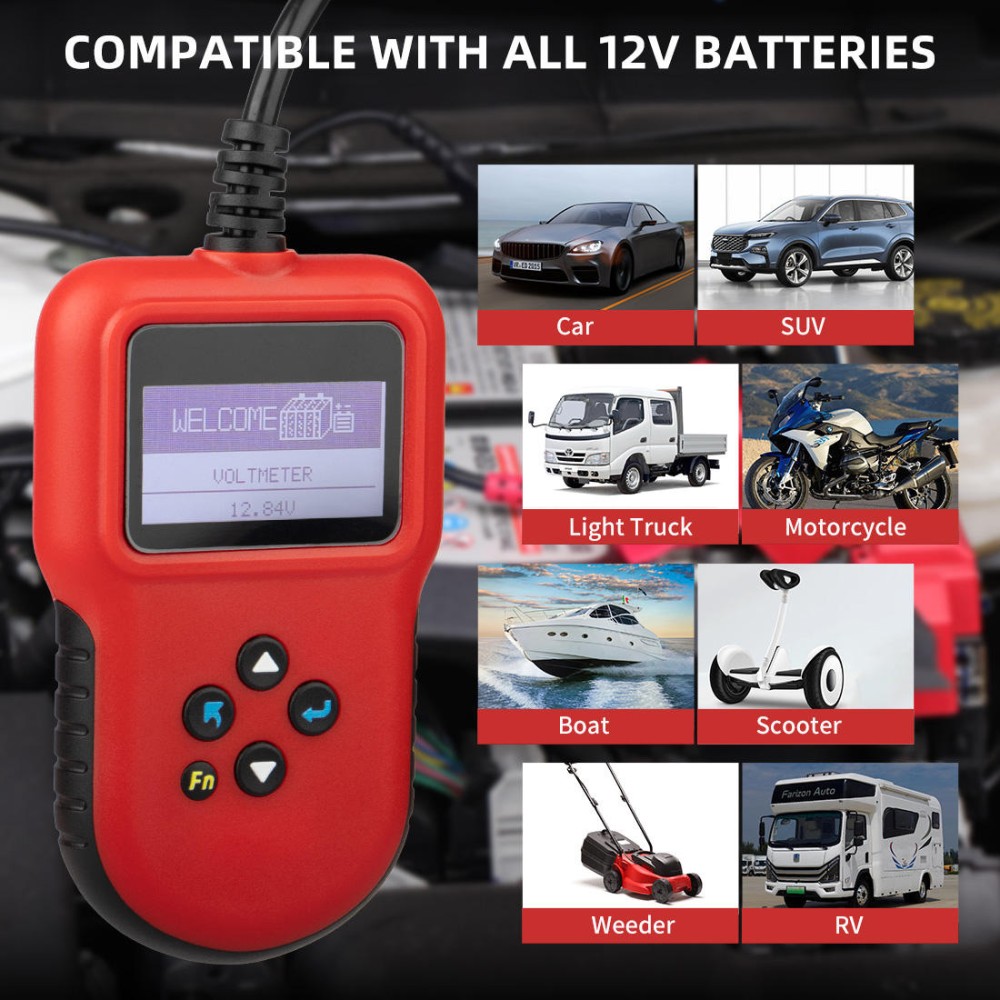 Professional Motorcycle/Automobile Lead-acid & Lithium Battery Tester ...