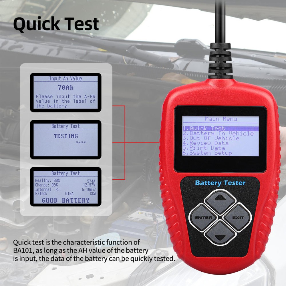 Voltage Battery Tester Checker 12V Car Tester Ba101 heavy duty battery ...