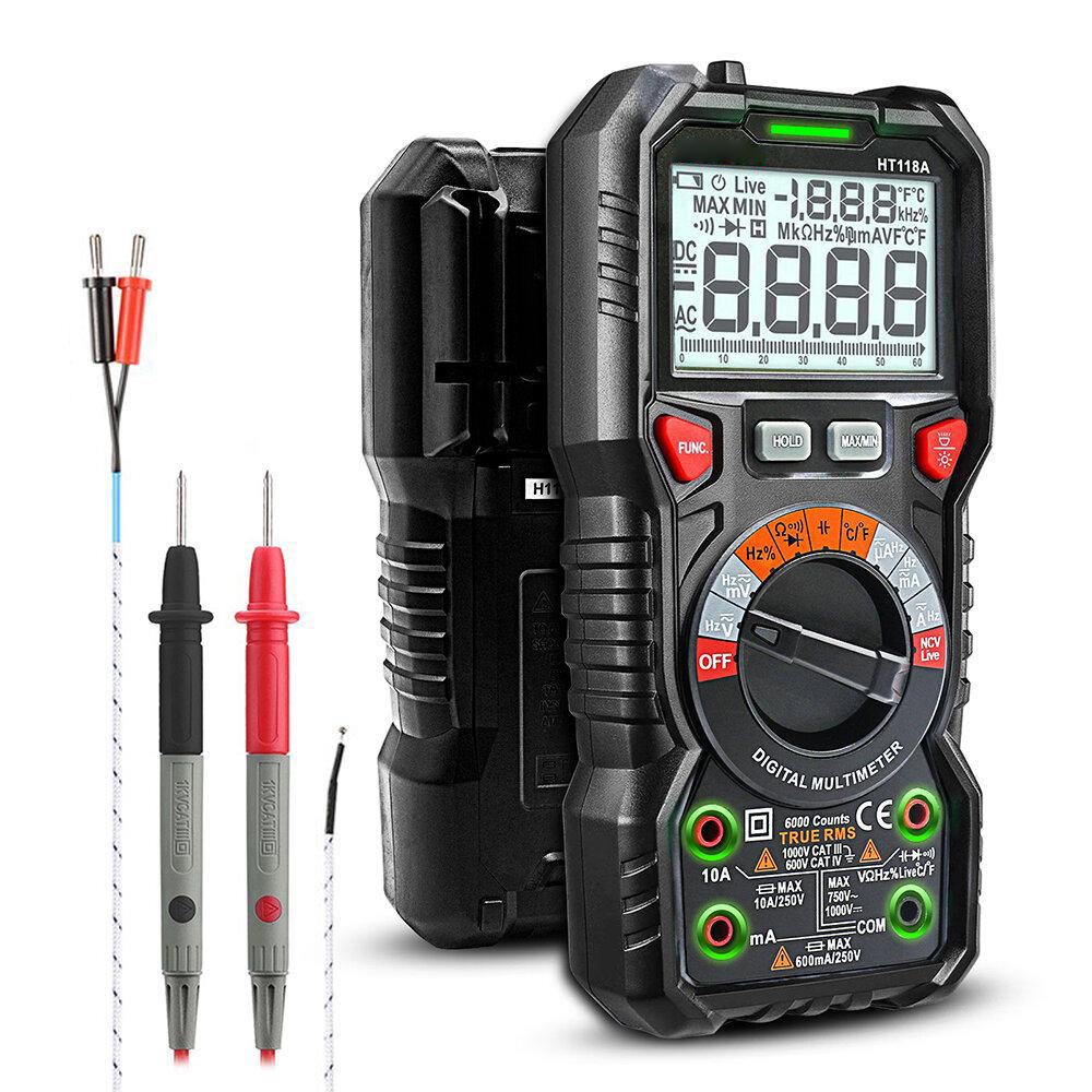 HT118A Digital AC/DC Multimeter TRMS 6000 Counts True RMS