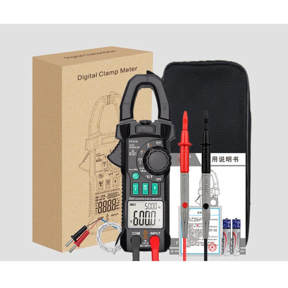 Double Display AC/DC True RMS Digital Clamp Meter Portable Multimeter ...