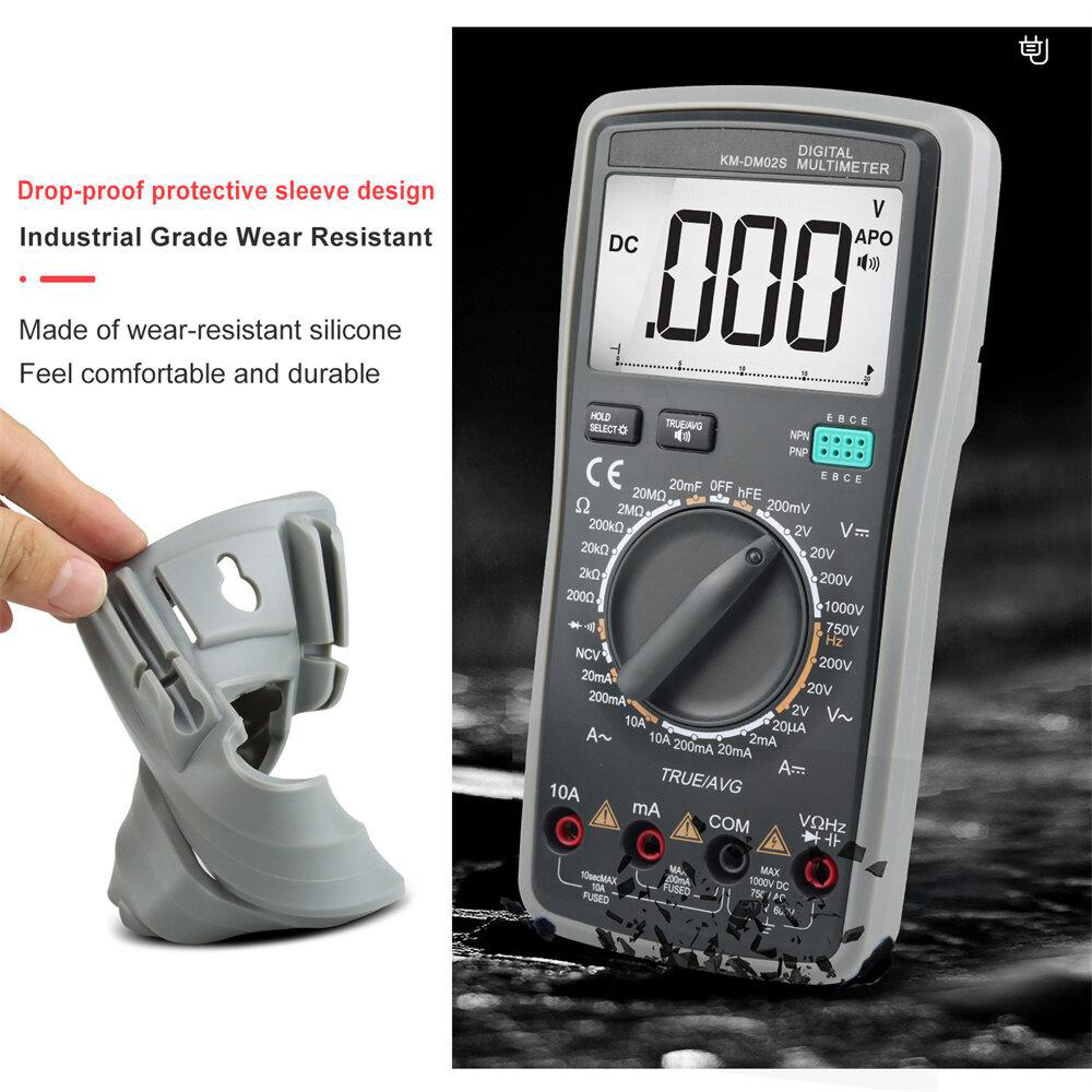 KM-DM02S Digital Multimeter with Voice Broadcast True RMS Measurement ...