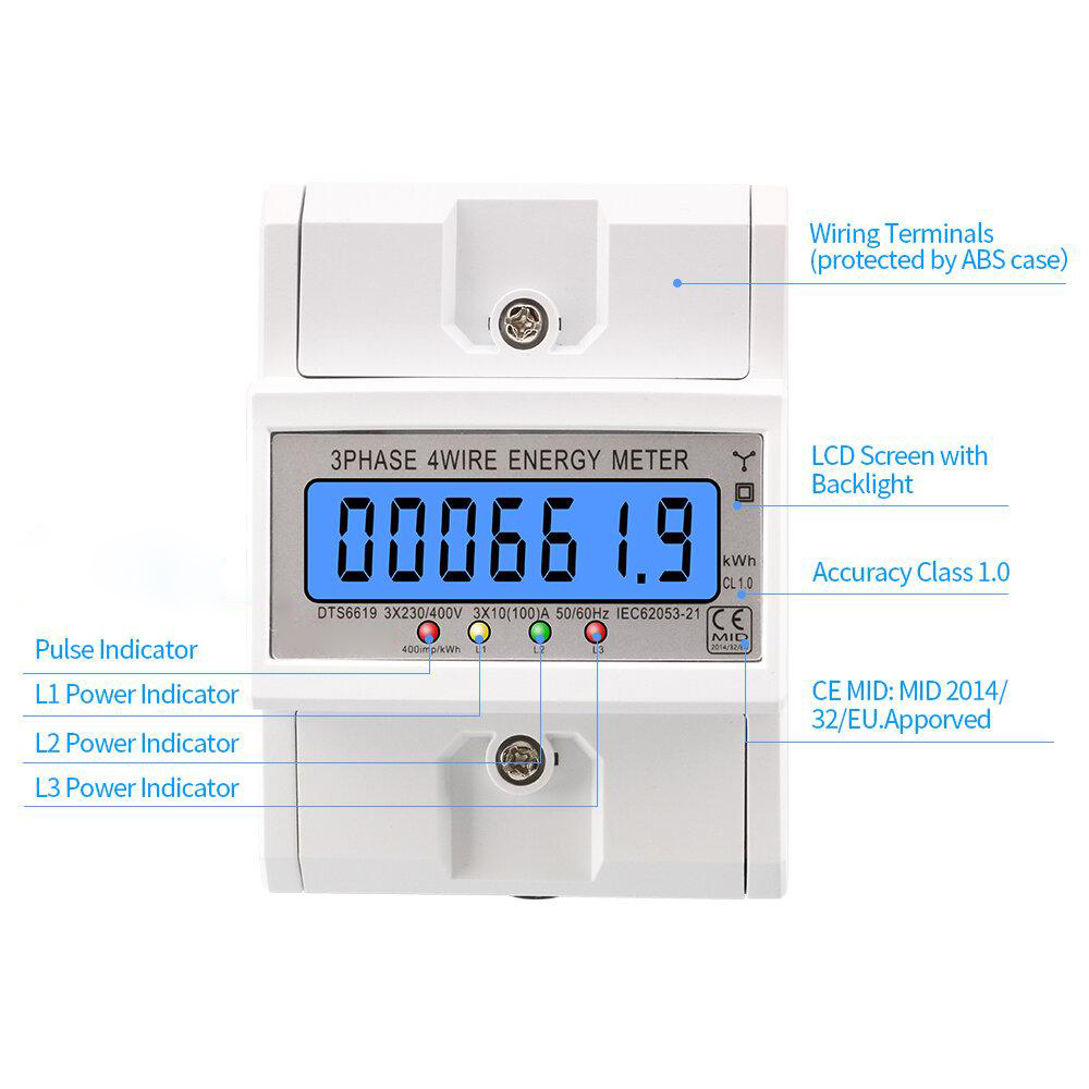 DTS6619 100A LCD Digital Display with Smart Electric Meter