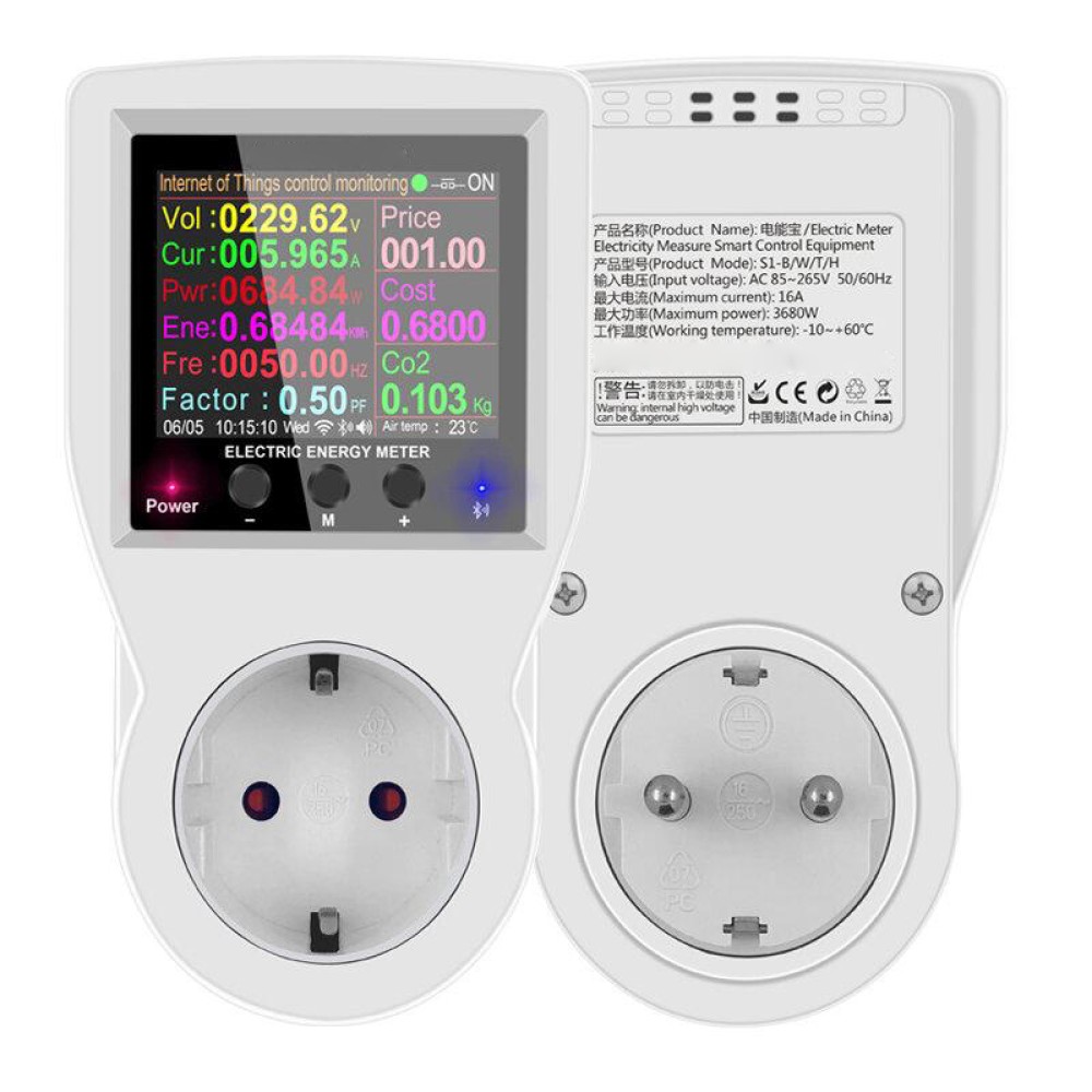WIFI Digital Wattmeter EU Plug 220V AC Power Meter Electricy