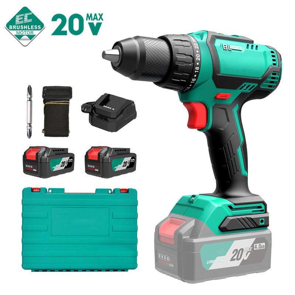 20v battery cordless brushless driver drill