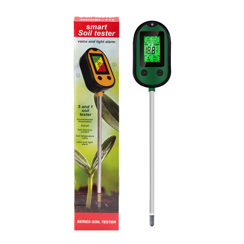 Garden 5 in 1 Soil Moisture Sensor pH Meter Metal Probe Soil