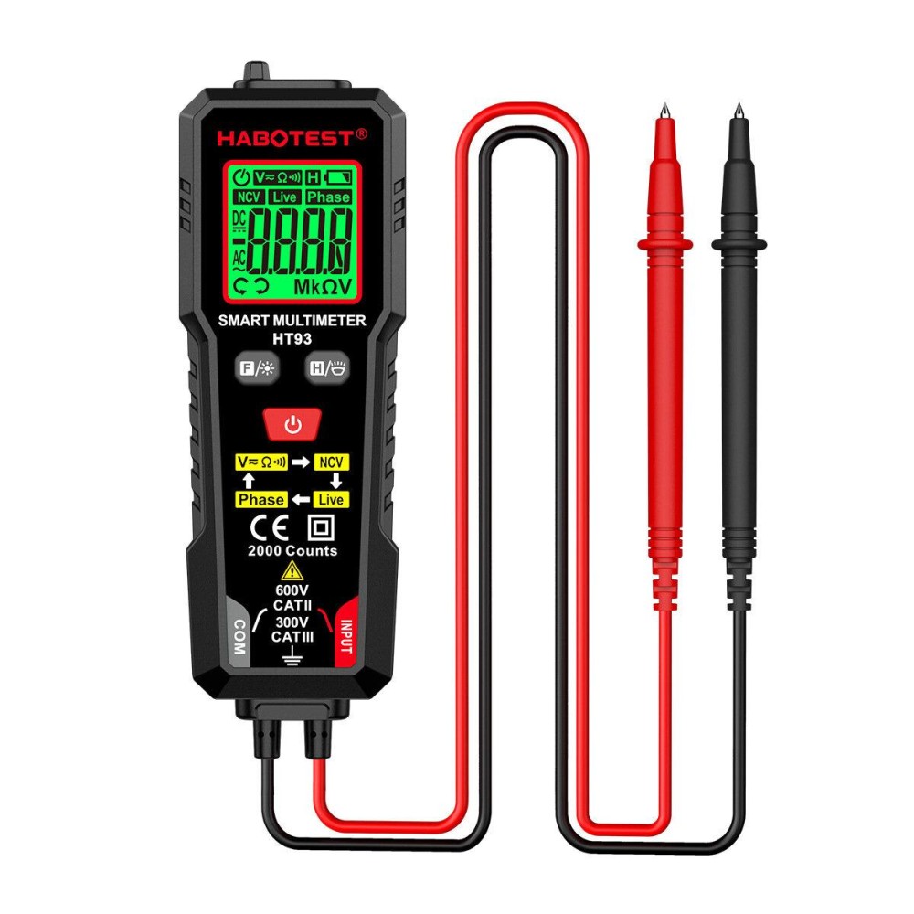 HT93 Digital Multimeter Voltage Tester 2000 Counts AC/DC Volt Meter ...