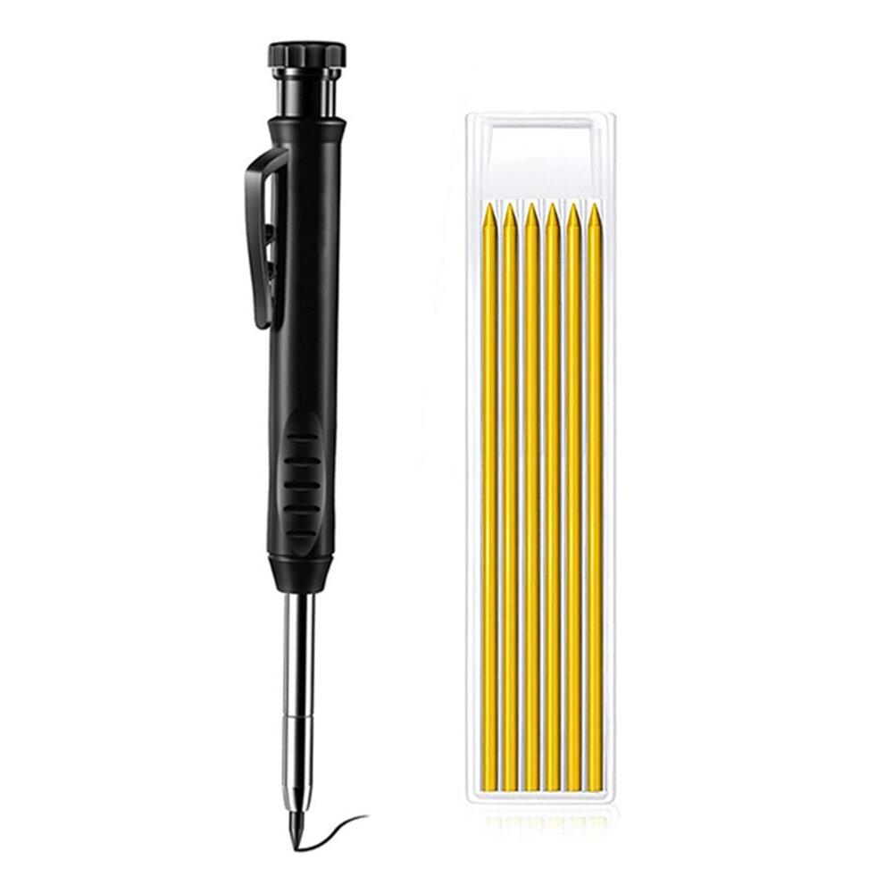 Solid Carpenter Pencil Marking Tool Built-In Sharpener