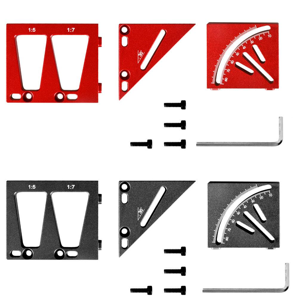 Woodworking Marking Ruler Aluminum Alloy Multi-functional Tool with 45 ...