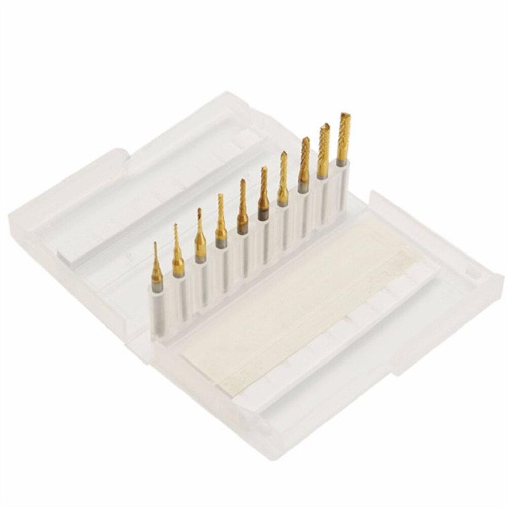 10PCS Drill Bits Titanium Coated Engraving Milling Cutter