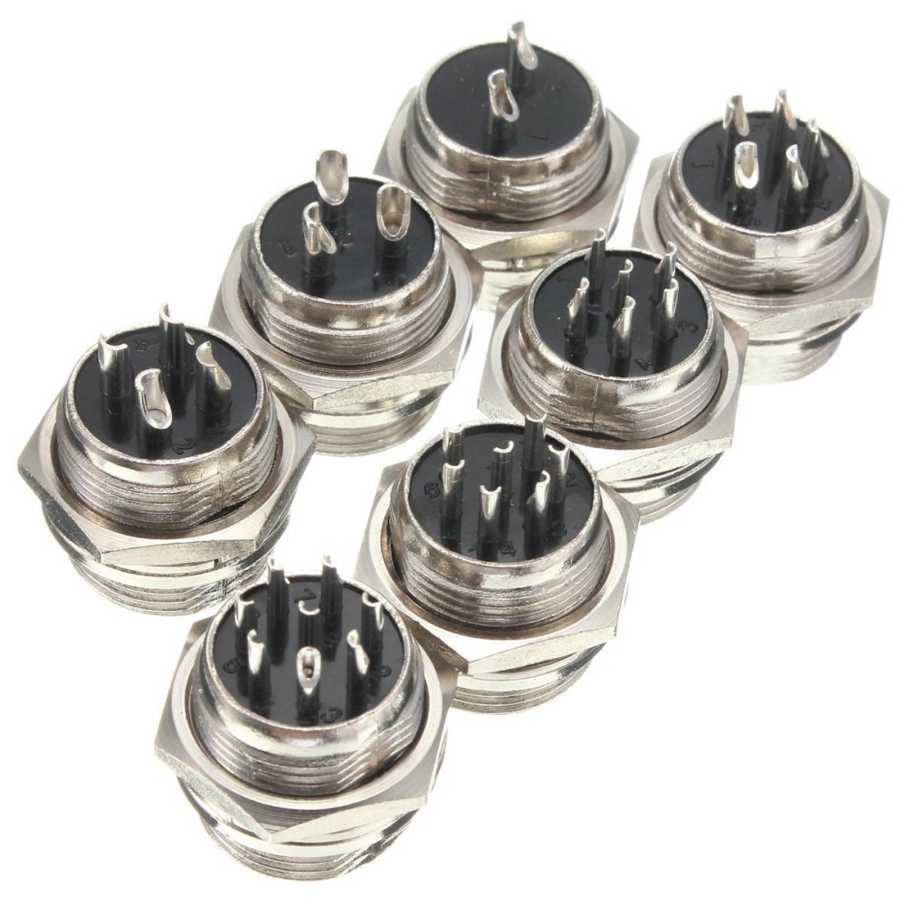 M16 2/3/4/5/6/7/8 Pin Screw Type Electrical Aviation Plug Socket ...
