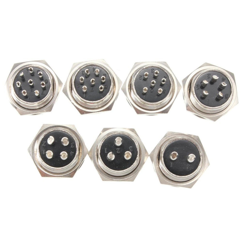 M16 2/3/4/5/6/7/8 Pin Screw Type Electrical Aviation Plug Socket ...