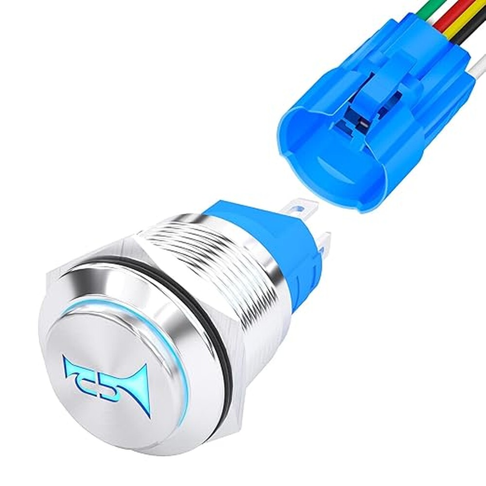 12 Volt Momentary Automotive Push Button Switches 12V Air Horn Speaker LED