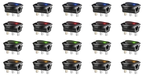 20Pcs 3 Pin 12V 20A Amps Automotive Rocker Switches On-Off Control