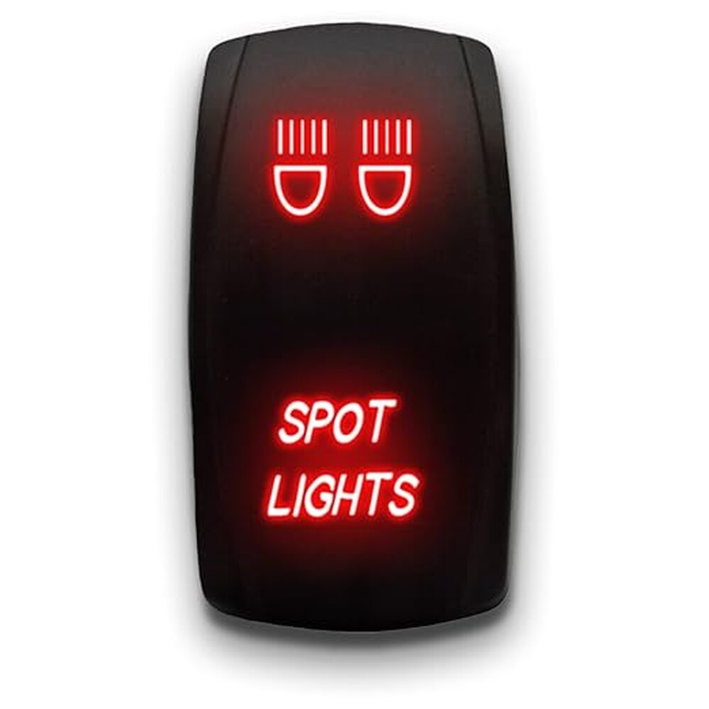 SPOT Red LED Automotive Rocker Switches Laser Etched 5-Pin Double ON ...