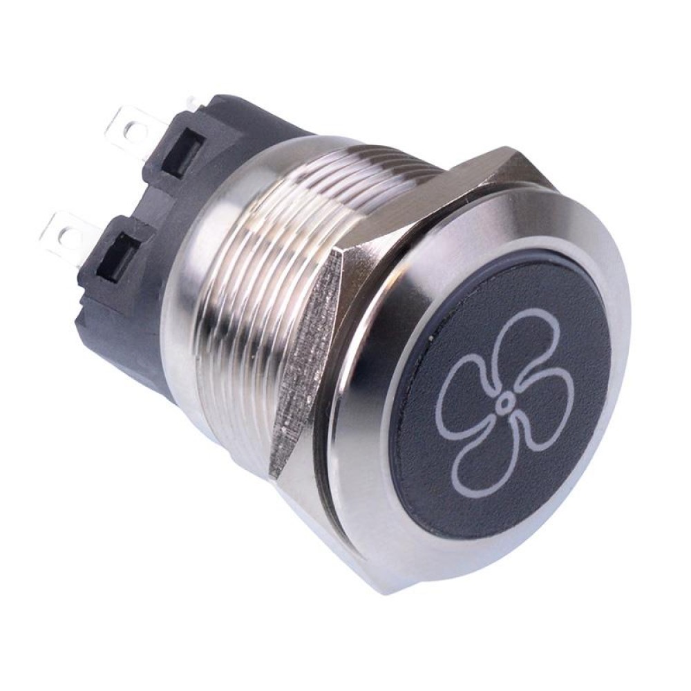 Fan' Red LED Momentary 22mm Vandal Push Button Switch SPDT 12V
