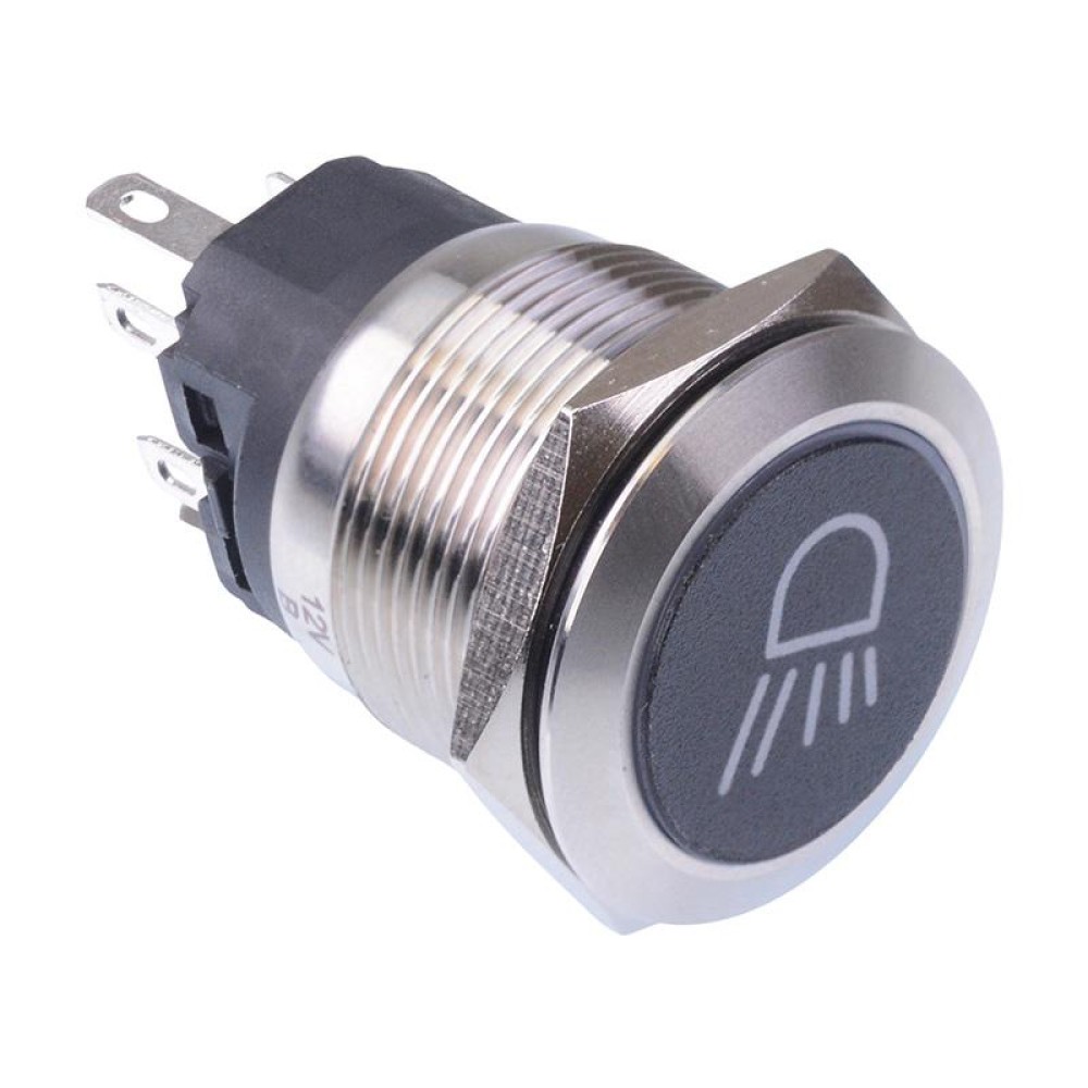 Flood Light' White LED Latching 22mm Vandal Push Button Switch SPDT 12V