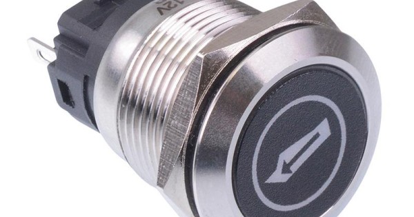 Forward Boat' White LED Latching 19mm Vandal Push Button Switch SPDT 12V