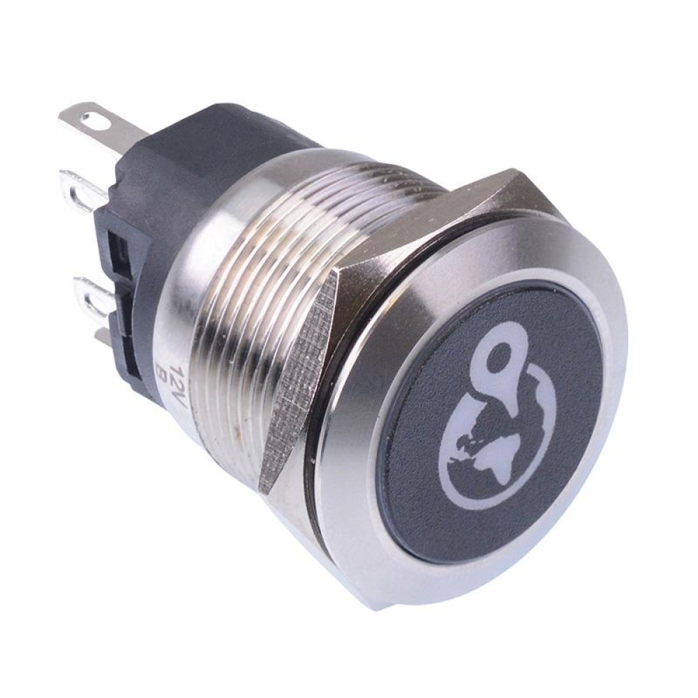 GPS' Blue LED Latching 22mm Vandal Push Button Switch SPDT 12V