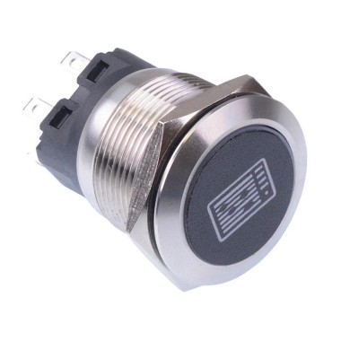 Instrument' White LED Latching 22mm Vandal Push Button Switch SPDT 12V